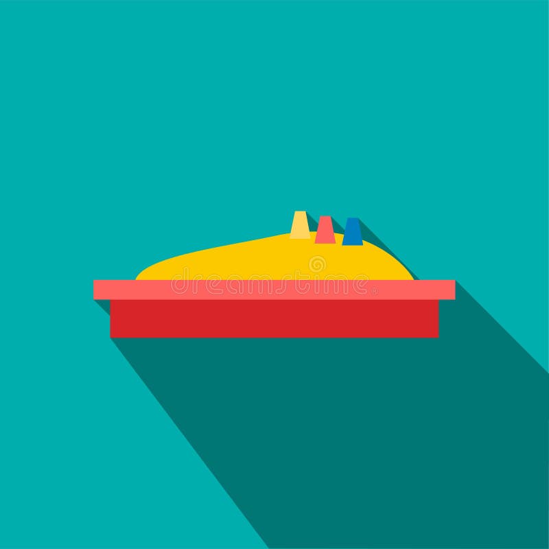 Sandbox icon, flat style stock illustration. Illustration of game ...