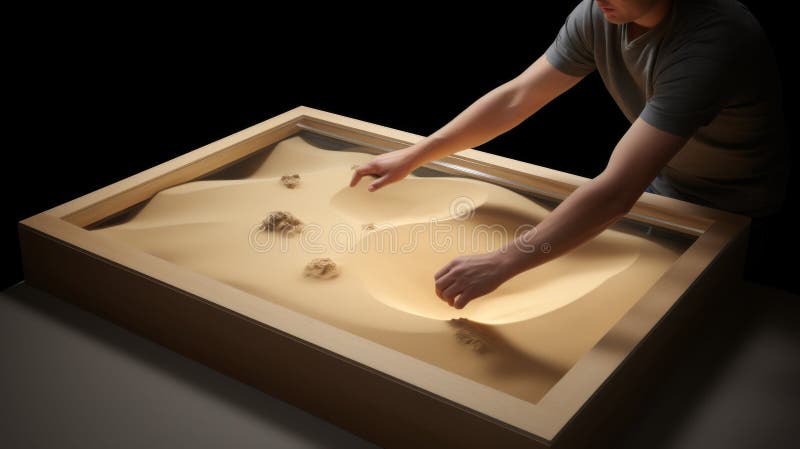 Person Crafting Sand Dunes stock photo. Image of therapy - 319124156