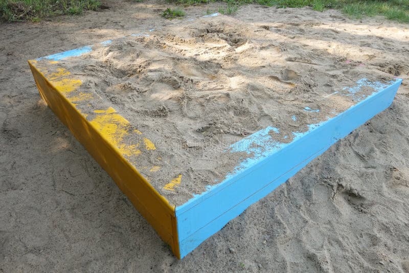 Sandbox on the playground stock photo. Image of entertainment - 96511856