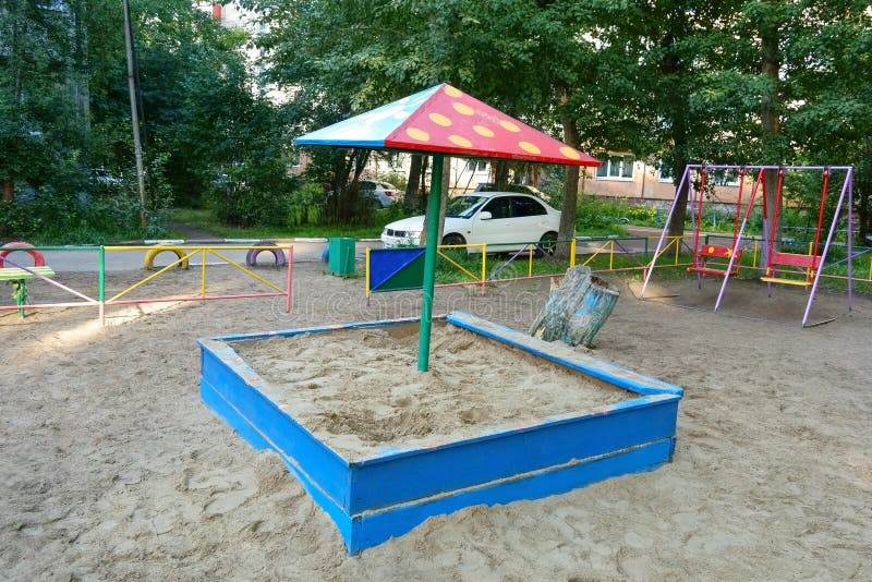 Sandbox on the playground stock image. Image of sand - 77076863