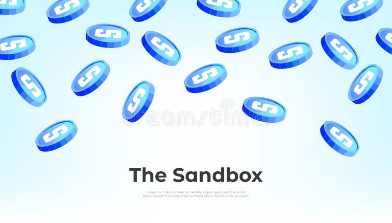 The Sandbox SAND Coin Falling from the Sky. SAND Cryptocurrency Concept ...