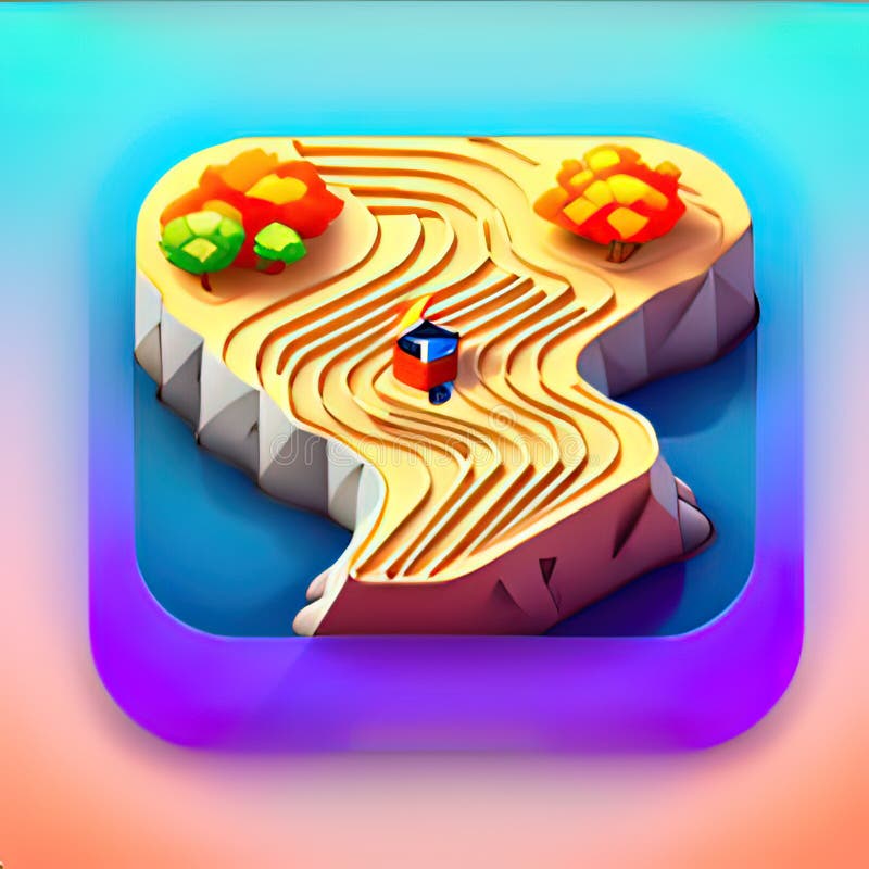 Sandbox Software App Style Icon. Generative AI. Stock Illustration ...