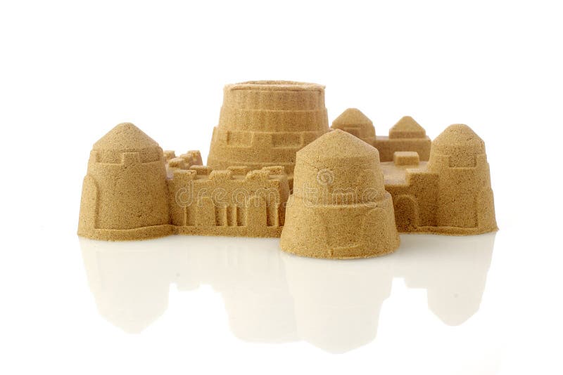 Sandcastle at the Beach Isolated on White Background Stock Image ...