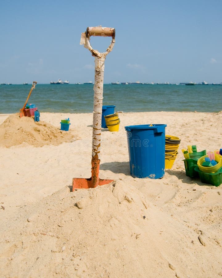 Sandcastle building tools stock photo. Image of teambuilding - 6339784