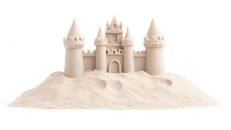 Sandcastle Creation: a Masterpiece of Summer Fun Stock Illustration ...