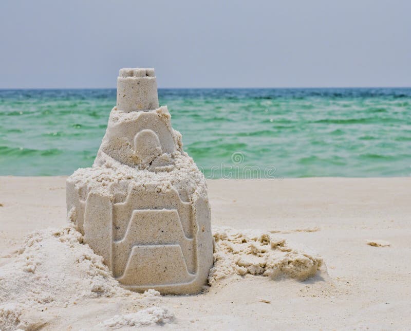 A Sandcastle on a Florida Beach Stock Photo - Image of water, beach ...