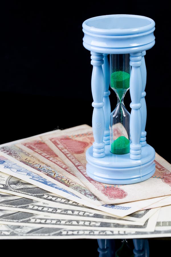 Sandclock on Bank Note Represent Money Grow Over Time Stock Image ...