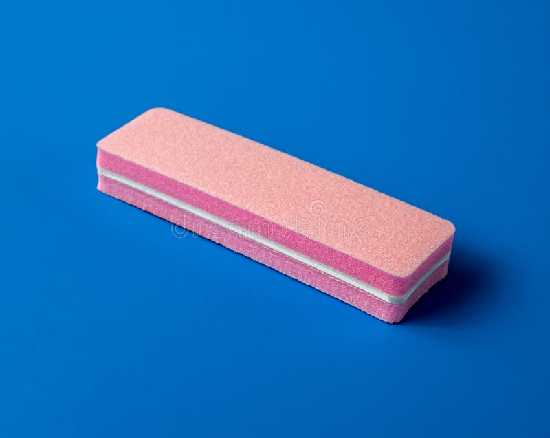 Sanding File Sponge for Manicure on a Blue Background Stock Image ...