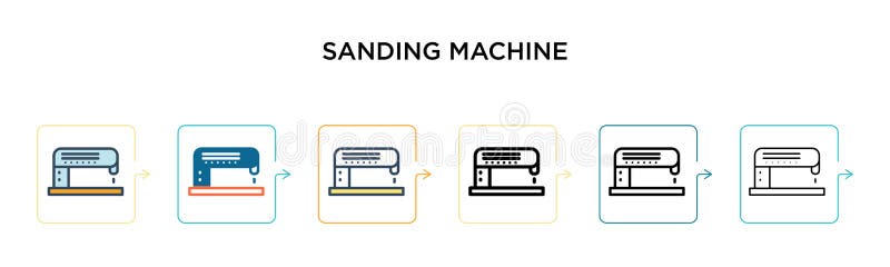 Sanding Machine Vector Icon in 6 Different Modern Styles. Black, Two ...