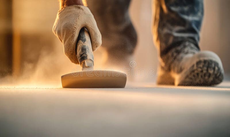 Sanding and Smoothing Surface with Hand Tools Stock Illustration ...