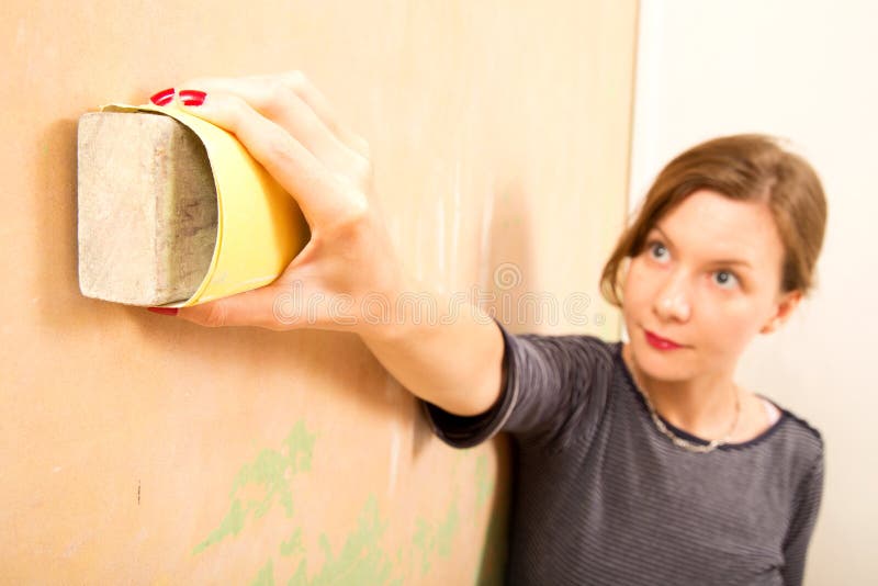 Sanding stock photo. Image of plaster, mason, person - 44379248