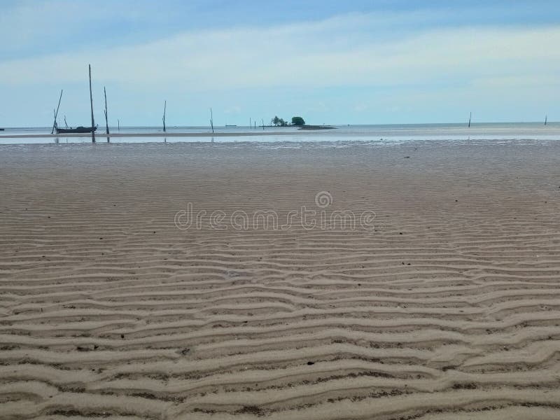 Sandline Naturally Form by Wave at the Beach Stock Photo - Image of ...