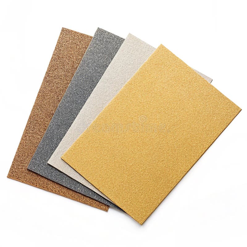 Sandpaper Sheets Set in Various Grits on White Background Stock ...