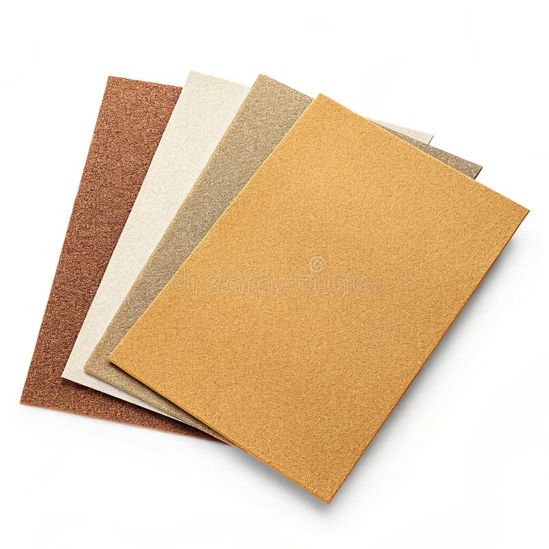 Sandpaper Sheets Set in Various Grits on White Background Stock ...