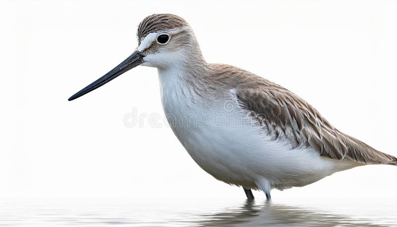 Sandpiper Bird Front View Full Body Isolate on White Background PNG ...