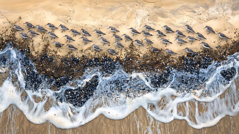 Sandpipers Shift in Perfect Harmony, Creating Hypnotic Shoreline ...