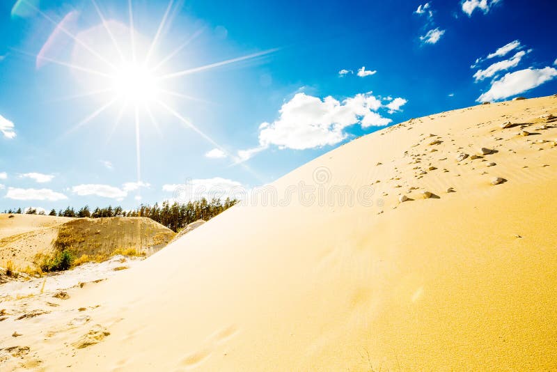 Sandpit Lit by the Bright Midday Sun on Blue Sky Stock Photo - Image of ...