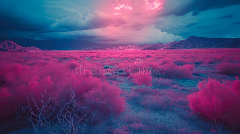 Sands of Time: Desert S Pink Monsoon. Stock Illustration - Illustration ...