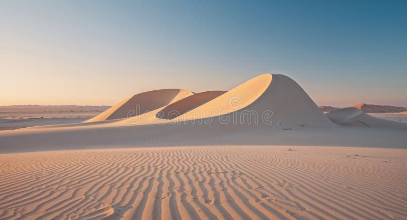 Sands of Time Shape the Serene Landscape at Sunset in a Tranquil Desert ...