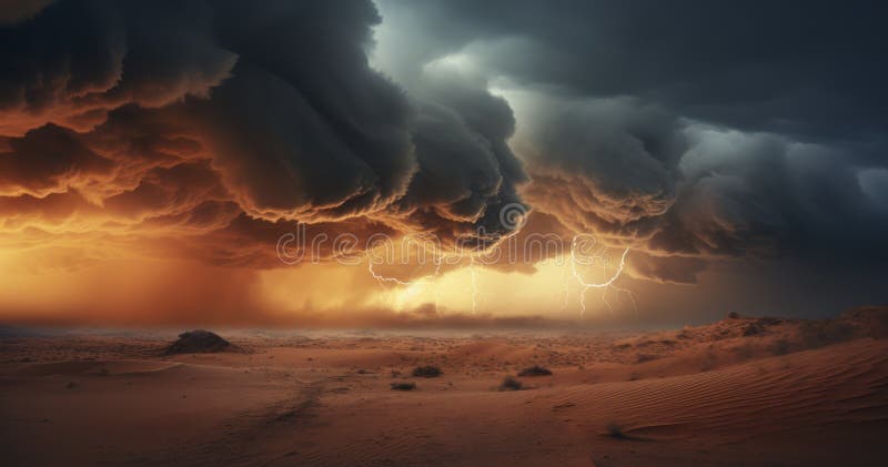 Sands of Turmoil - Dramatic Sand Storm in Desert, Thunderstorm ...
