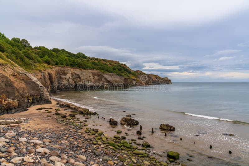 Sandsend, England, UK stock image. Image of ocean, cloud - 137804997