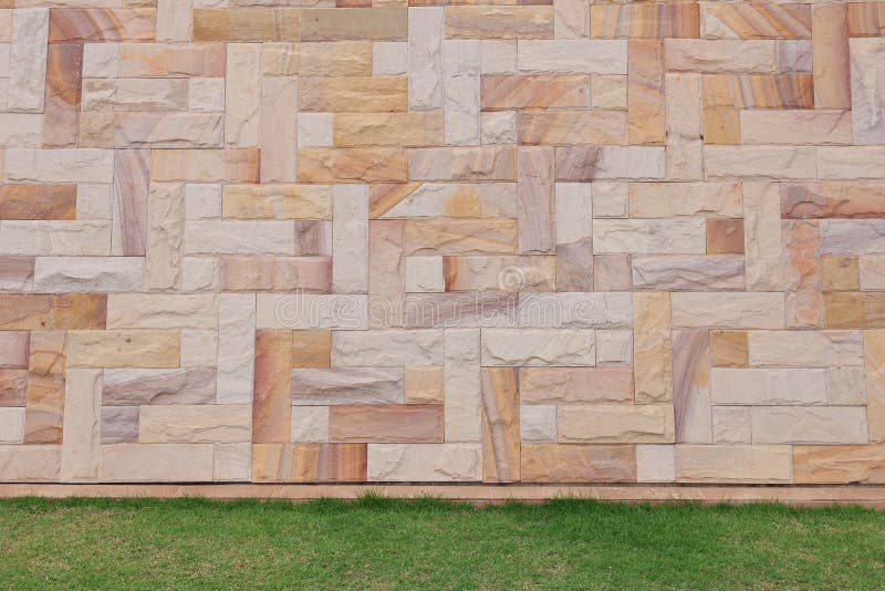 Sandstein-Wand stockbild. Bild von fassade, geometrisch - 12265749