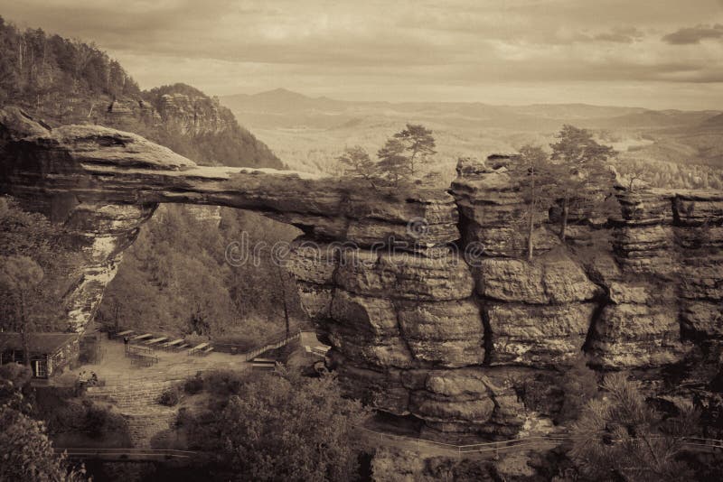 The Sandstone Arch Prebischtor Stock Image - Image of europe, brana ...
