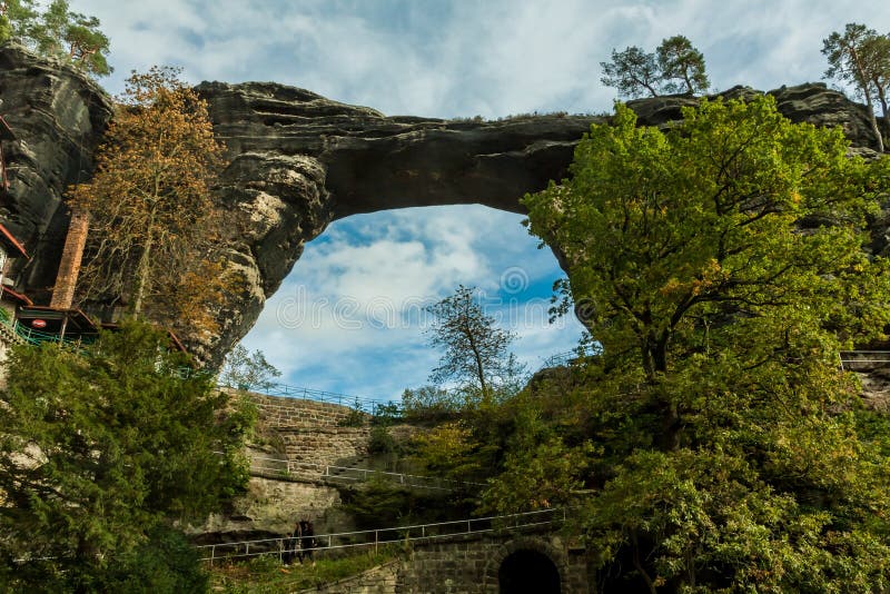 The Sandstone Arch Prebischtor Stock Photo - Image of monument ...