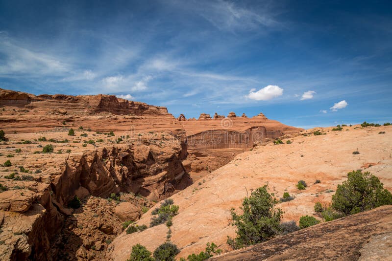 Sandstone Arches and Natural Structures Stock Photo - Image of peak ...