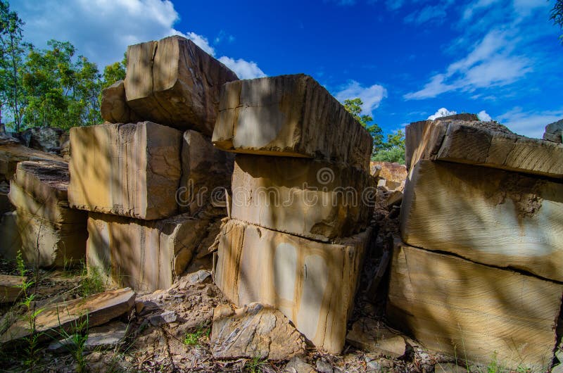 Sandstone Blocks Mined from a Sandstone Quarry in Queensland, Australia ...
