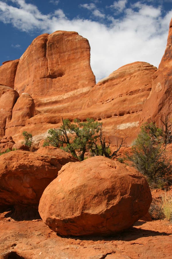 Sandstone Boulder Arches National Park Stock Image - Image of sandstone ...