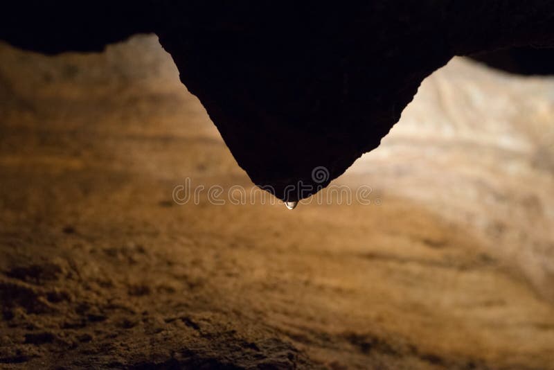 Sandstone Cave Water Drop on Rock Formation Stock Image - Image of cave ...