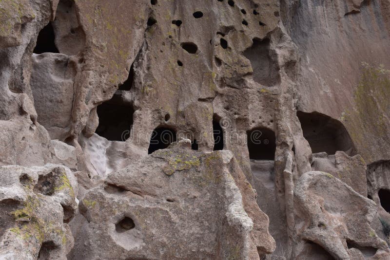 Sandstone Cliff Dwellings with Caves and Caverns Carved Out Stock Image ...