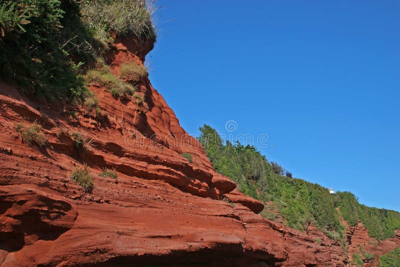 Sandstone cliffs stock image. Image of rocks, coast, paignton - 11965637