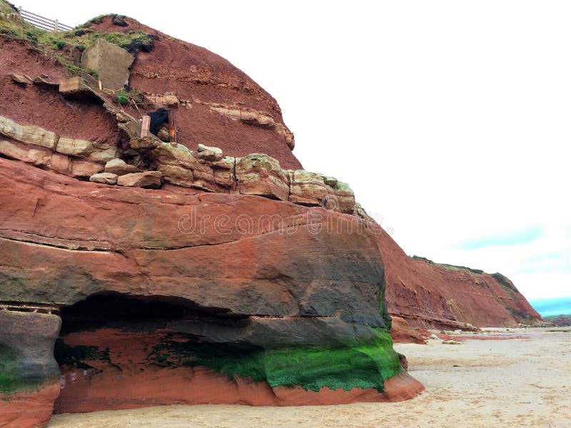 Sandstone cliffs stock image. Image of exmouth, jurraisic - 114914501