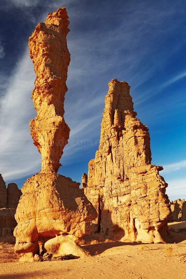 Sandstone Cliffs in Sahara Desert, Algeria Stock Photo - Image of parch ...