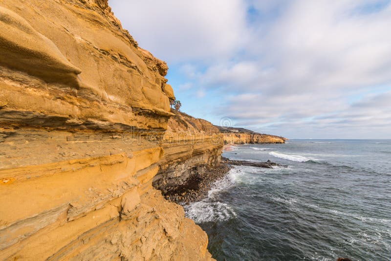 Sandstone Cliffs at Sunset Cliffs in San Diego Stock Image - Image of ...