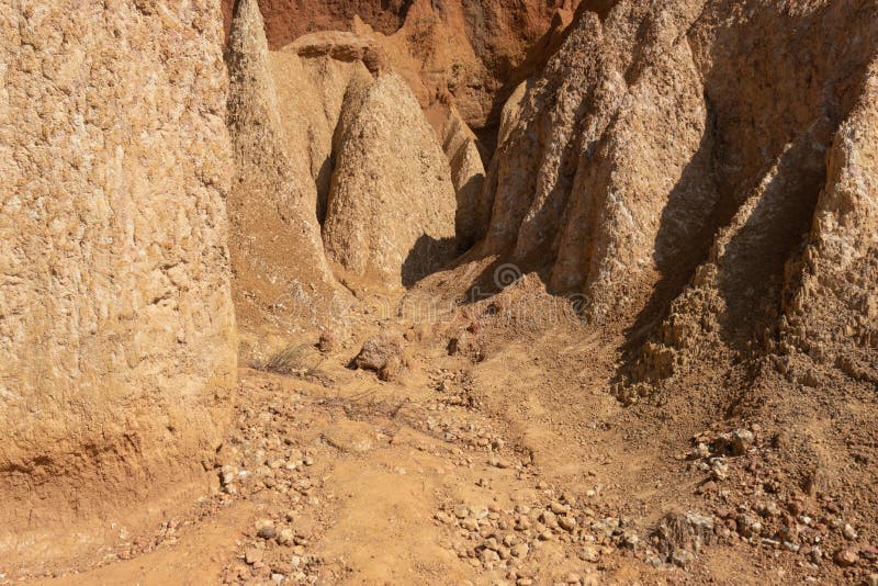 Sandstone Columns Formed by Erosion and Weathering Process in Dry ...