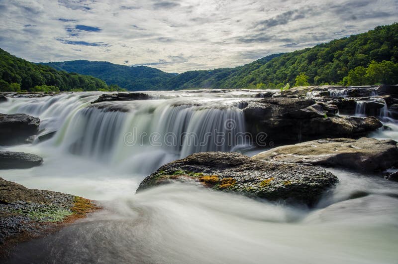 Sandstone Falls New River Gorge Stock Image - Image of river, nature ...