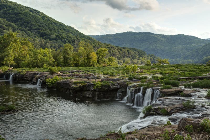 Sandstone Falls on the New River Stock Photo - Image of rural, plunging ...