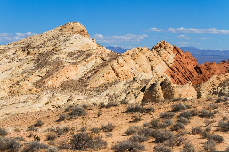 Sandstone Formations in Desert Stock Image - Image of clouds, hill ...