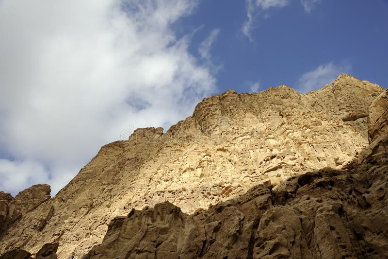 Sandstone Mountains, Jordan Stock Photo - Image of steep, clouds: 64585136