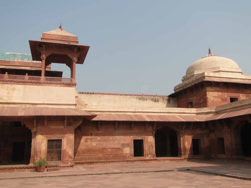 Red Sandstone Palace Buildings in Agra Fort Delhi Stock Photo - Image ...