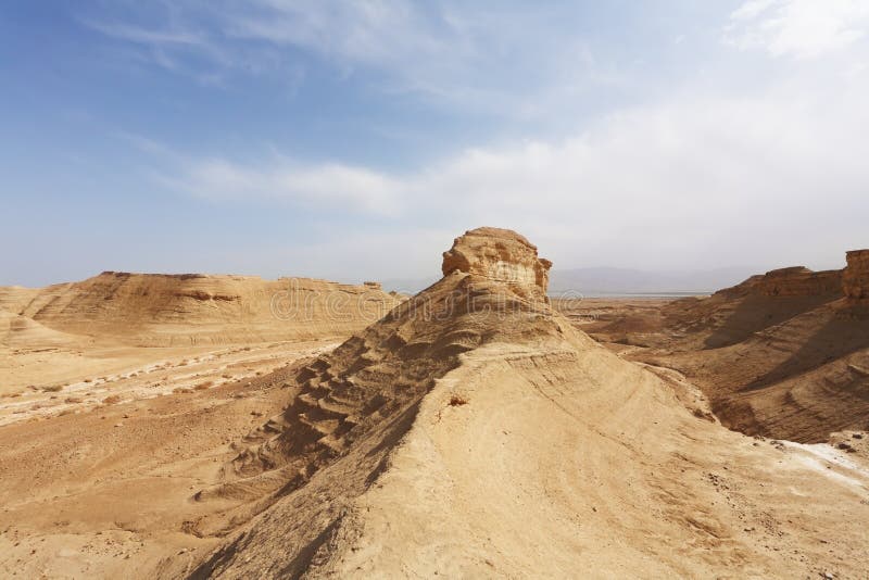 The Sandstone Rock in the Desert Stock Image - Image of desert, wind ...