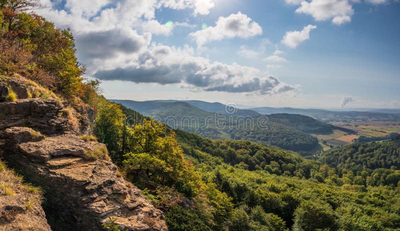 Sandstone Rock Formation Hohenstein in Germany Stock Image - Image of ...