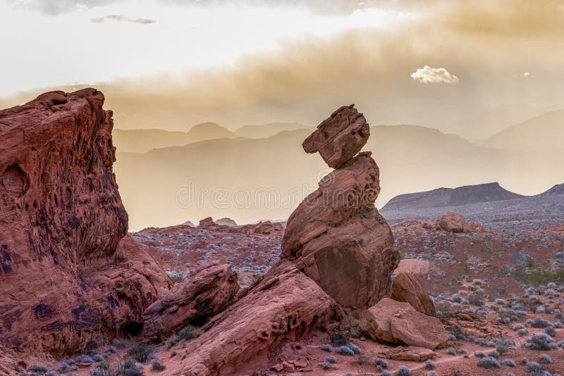 Sandstone Rock Formation in the Southern Nevada Desert Stock Image ...