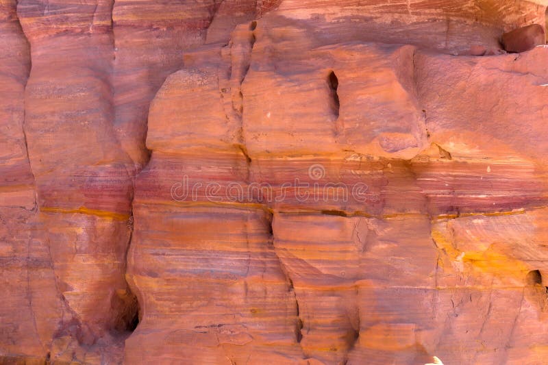 Sandstone Rock and Mineral Layers in Petra, Jordan Stock Image - Image ...
