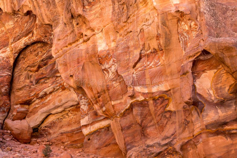 Sandstone Rock and Mineral Layers in Petra, Jordan Stock Image - Image ...