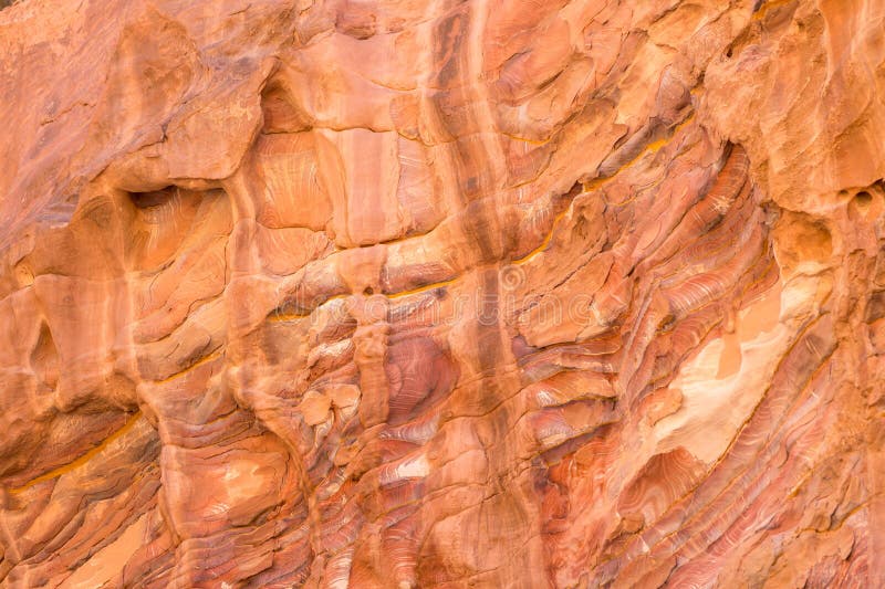 Sandstone Rock and Mineral Layers in Petra, Jordan Stock Image - Image ...
