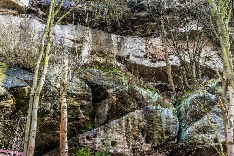 Sandstone Rocks in a Forest Stock Photo - Image of sandstone, nature ...